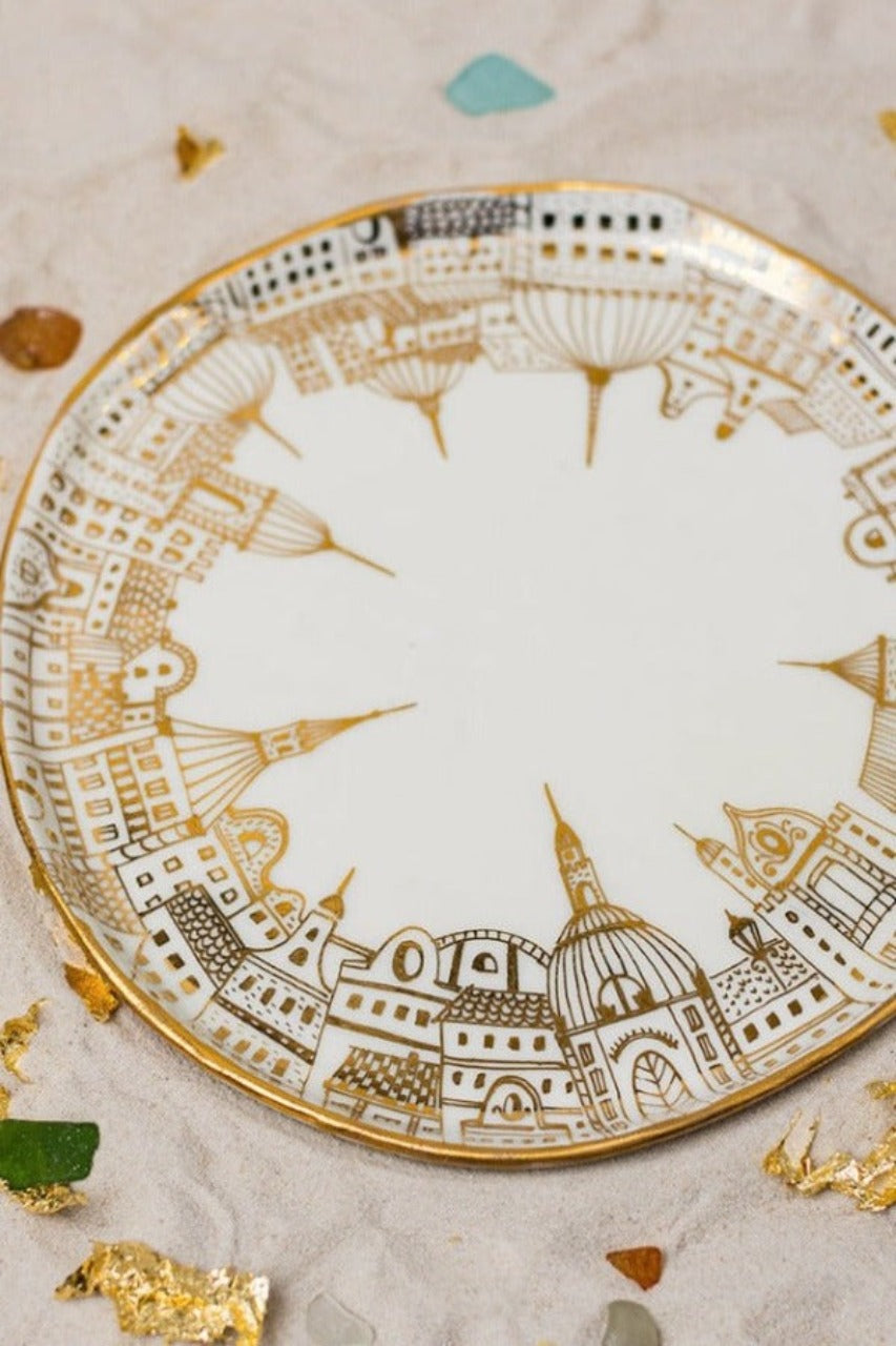 MAISON | GOLDEN CITY GILDED PLATE | RIVIERA SS22 – House of ARISTOCRAT
