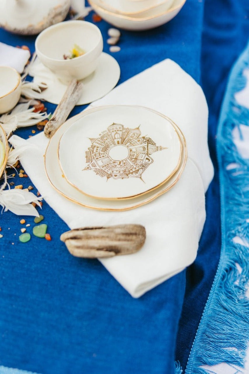 MAISON | GOLDEN CITY MINI GILDED PLATE | RIVIERA SS22 – House of ARISTOCRAT